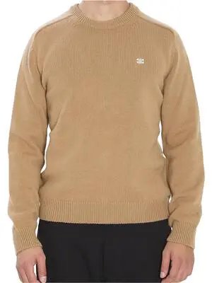 Celine Crew Neck Sweater In Wool And Cashmere - Camel