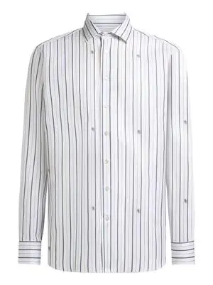 Etro Striped Cotton Jacquard Shirt - White