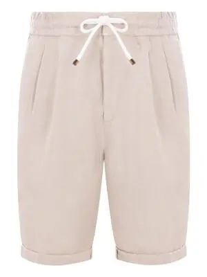 Brunello Cucinelli Elasticated Waist Wide Leg Shorts - Beige