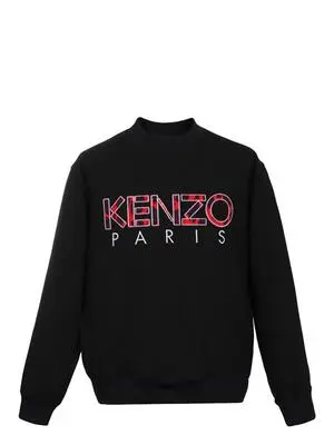 Kenzo Logo Print Long Sleeve Sweater - Black