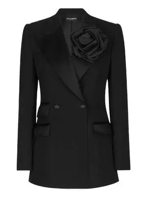 DOLCE & GABBANA Dolce & Gabbana Black Embellished Double-Breasted Jacket