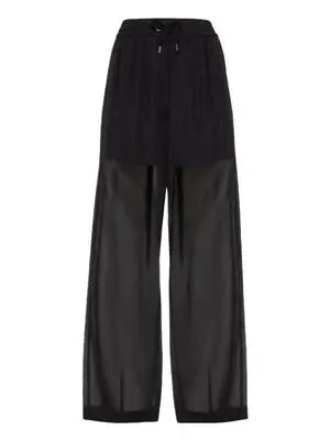 Brunello Cucinelli Organza Track Trousers - Black
