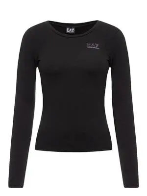 EA7 Long-sleeved Crewneck T-shirt - Black