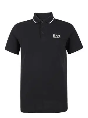 EA7 Logo Polo Shirt - Black