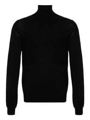JIL SANDER High Neck Knitted Jumper - Black