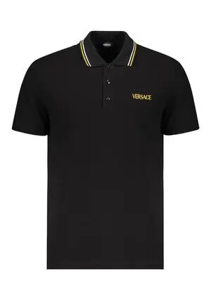 VERSACE Versace Logo Trim Polo Shirt