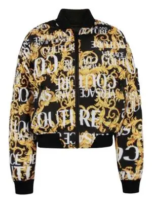 Versace Baroque Printed Zip-up Jacket - Black