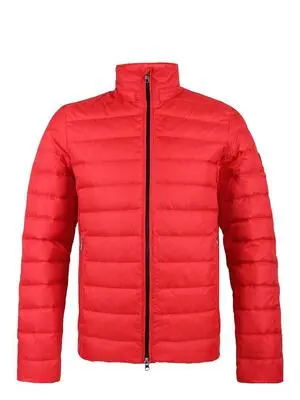 EA7 Quilted Down Jacket With Stand Collar - Red