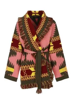 Alanui Intarsia-knit Belted Cardigan - Multicolor