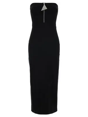 Attico Zipped Strapless Midi Dress - Black