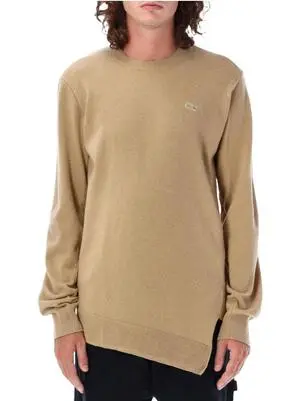 Comme Des Garçons Comme Des Garcons Asymmetrical Hem Crew Neck Sweater Nude
