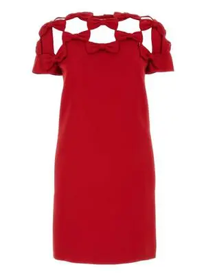 Valentino Garavani Short-sleeved Cut-out Dress - Red