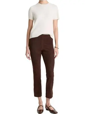 Vince Suede Split-hem Trousers - Chocolate