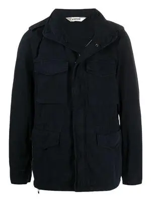 Aspesi Multi-pocket Funnel Neck Jacket - Black
