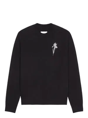 Givenchy Wool Knit Sweater With Crystal Embroidery - Black
