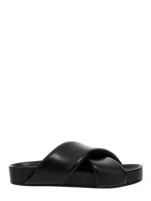 JIL SANDER Padded Crossover Strap Sandals - Black