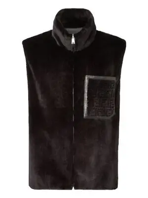 Fendi Ff Jacquard High-neck Reversible Gilet - Black