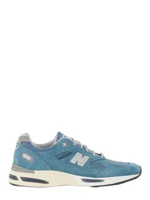 NEW BALANCE New Balance 991v2 Lace-Up Suede And Mesh Sneakers Tapestry/silver