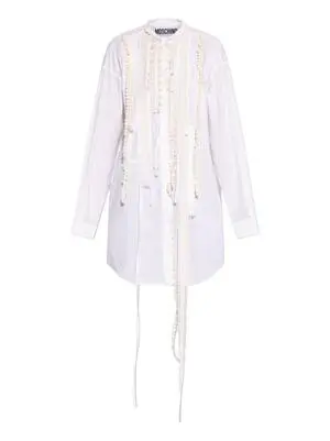 Moschino Embellished Long Sleeve Shirt - White