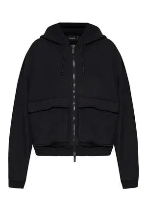 Dsquared2 Hooded Ribbed Jacket - Black