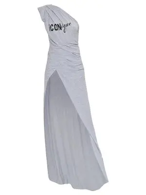 Dsquared2 Icon Printed One-shoulder Maxi Dress - Grey