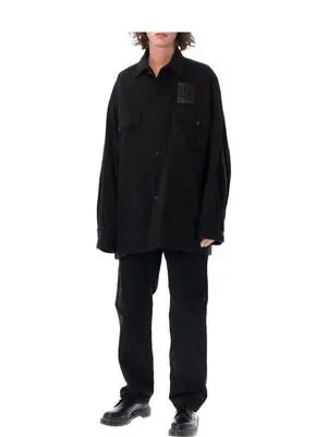 Raf Simons Graphic Print Denim Jacket - Black