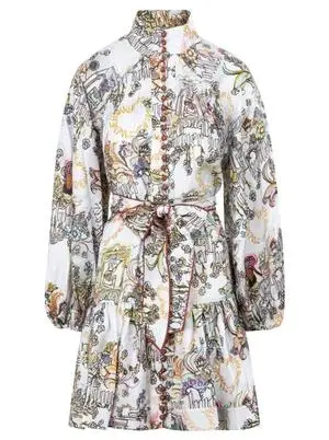 Zimmermann Printed Long-sleeved Dress - White