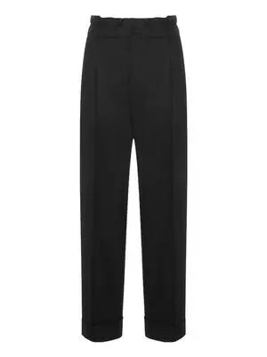 P.a.r.o.s.h Paperbag Waist Straight Leg Trousers - Black