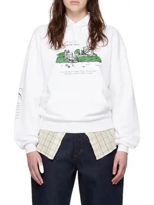 A.p.c. Logo Embroidered Drawstring Hoodie - White