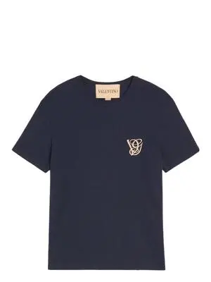 Valentino Garavani Logo Embroidered Crewneck T-shirt - No