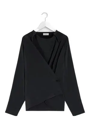 LEMAIRE Long-sleeved Twisted Top - Black