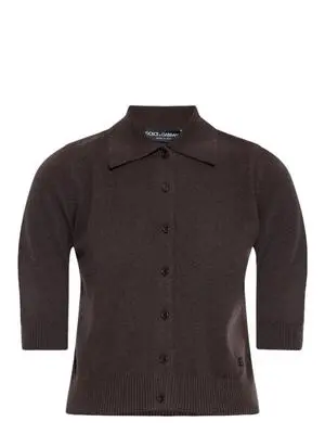 Dolce & Gabbana Short Sleeve Buttoned Cardigan - Brown