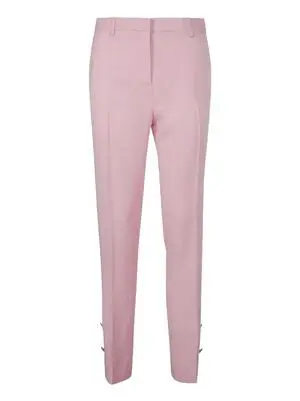 Versace Button-embellished Skinny Trousers - Pink
