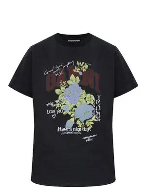 GANNI Graphic T-shirt - Phantom Black