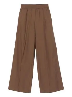 Brunello Cucinelli Brunello Cucinelli Pleated Wide-Leg Trousers Coffee Color