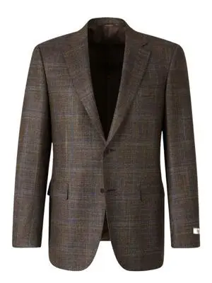 Canali Tailored Plaid Blazer - Brown