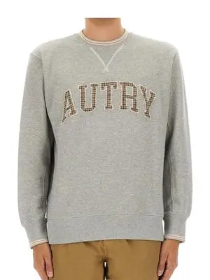 AUTRY Logo Embroidered Crewneck Sweatshirt - Gray
