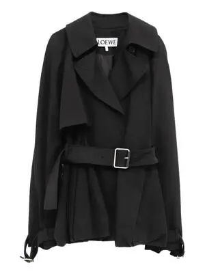 Loewe Loewe Buckled Collared Trench Coat Black