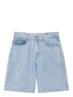 Casablanca Casablanca Crystal Embellished Denim Shorts Blue