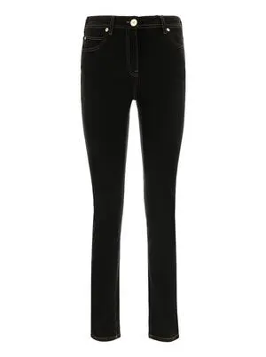 Versace Medusa Motif Skinny Jeans - Black