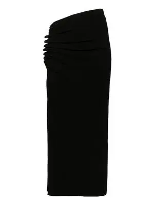 Rabanne Ruched Midi Skirt - Black