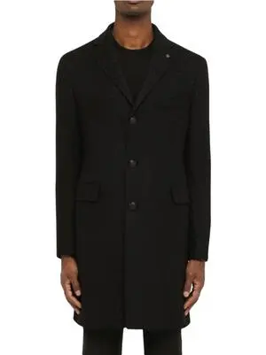 Tagliatore Single-breasted Long Coat - Black