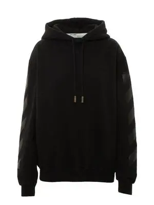 Off-White Logo Drawstring Hoodie - Black