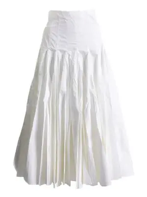 Jacquemus High Waisted Pleated Midi Skirt - White