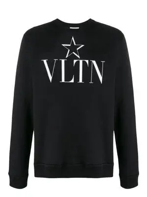 Valentino Garavani Logo Printed Sweatshirt - Black