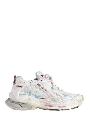 Balenciaga Lace-up Runner Sneakers - White/brown/blue/pink/gray