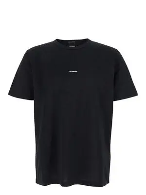 C.P. COMPANY Gasato Short Sleeved Logo Jersey T-shirt - Black