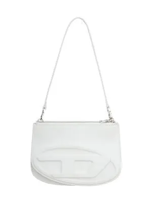 DIESEL® Logo Embossed Zipped Shoulder Bag - White