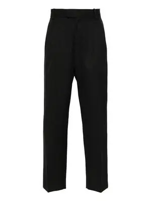 Drole De Monsieur Drôle De Logo Embroidered Pleated Trousers - Black