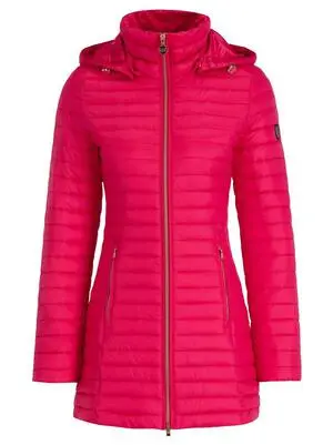 EA7 Quilted Long Sleeve Hooded Jacket - Red